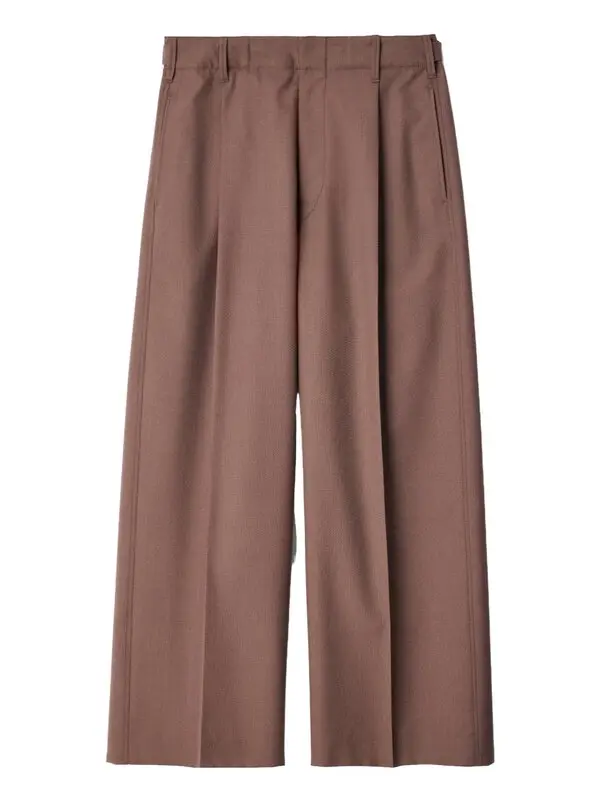 LEMAIRE Pleated Wide Leg Pants - Nutmeg