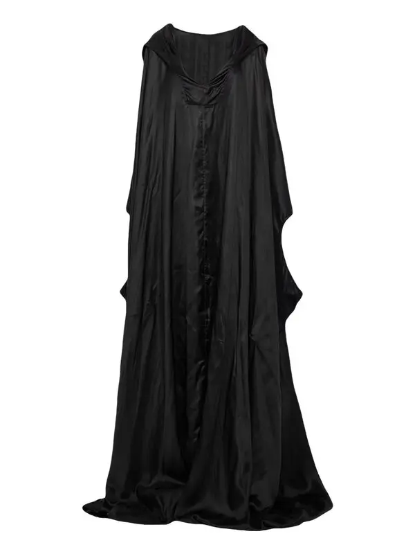 Rick Owens Solid Color Hooded Jacket - Black
