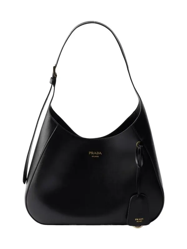 Prada Boogie Medium Leather Bag - Black