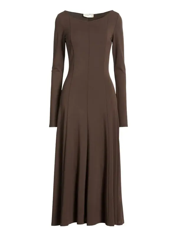 Max Mara Solid-colored Flared Skirt - Brown