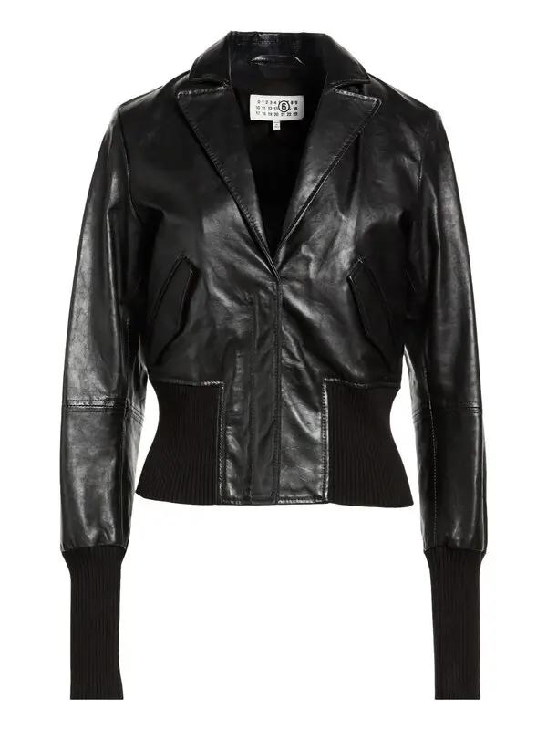 MAISON MARGIELA Simple-style Leather Jacket - Black