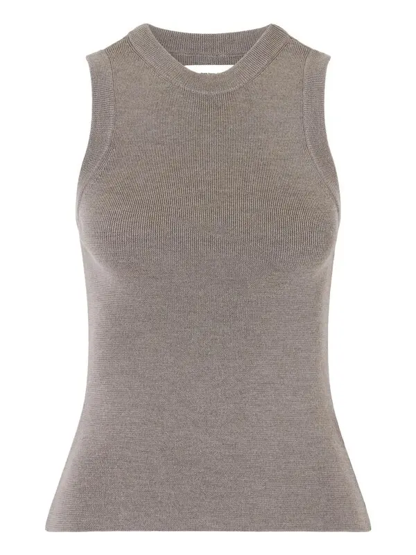 MFPEN Appointment Ribbed Merino Wool And Silk-blend Tank - Brown