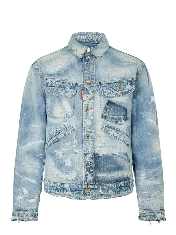 Dsquared2 Washed Denim Jacket - Blue