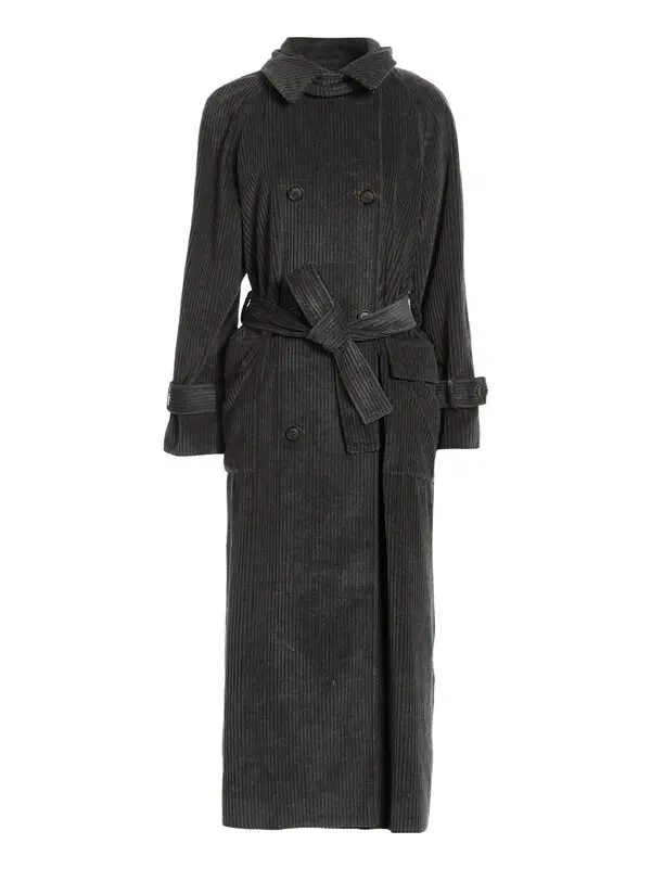 Brunello Cucinelli Corduroy Trench Coat - Blue