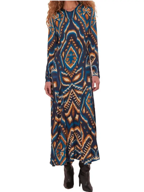 Farm Rio Pineapple Ikat Maxi Dress - Blue