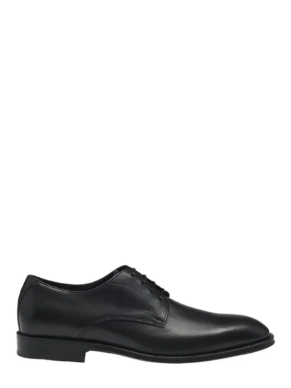 Hugo Boss Polished Leather Derby Shoes - Black