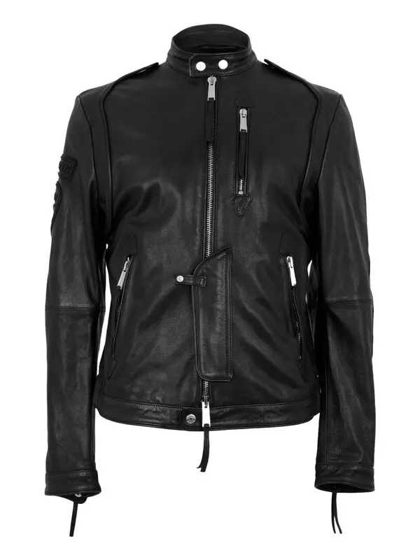 Dsquared2 Leather Biker Jacket - Black