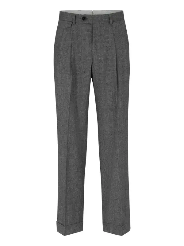 Hugo Boss Check Tailored Trousers - Silver
