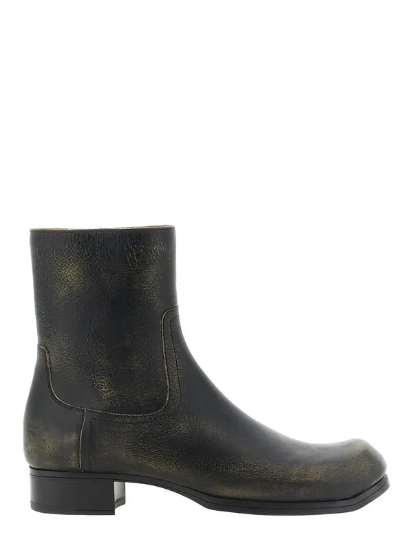 MAISON MARGIELA Vintage Leather Ankle Boots - Black