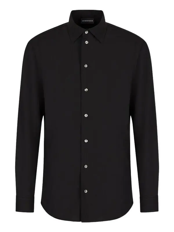 Emporio Armani Pointcollar Longsleeve Shirt - Black