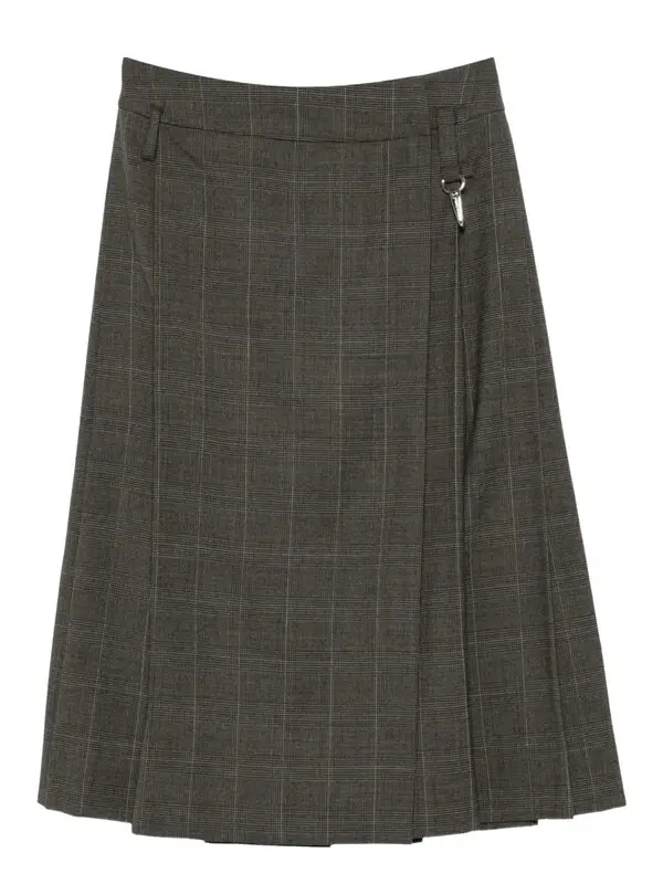 Simone Rocha Prince Of Wales Check Pleated Skirt - Grey