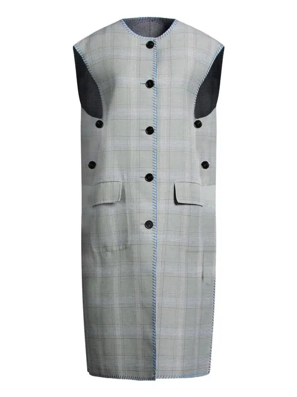 Marni Plaid Sleeveless Coat - Grey