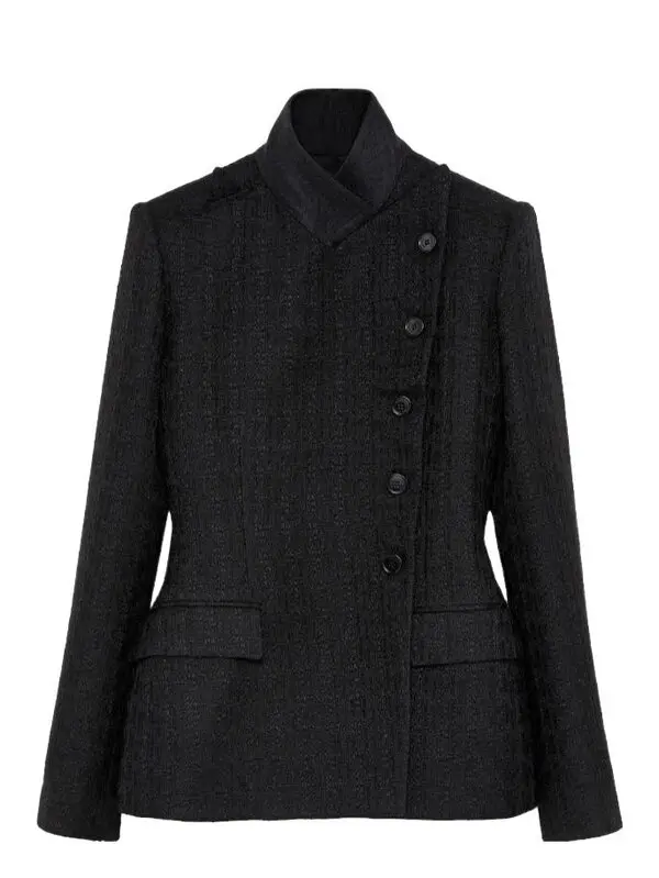 Alexander McQueen Light Tweed Single-breasted Jacket - Black