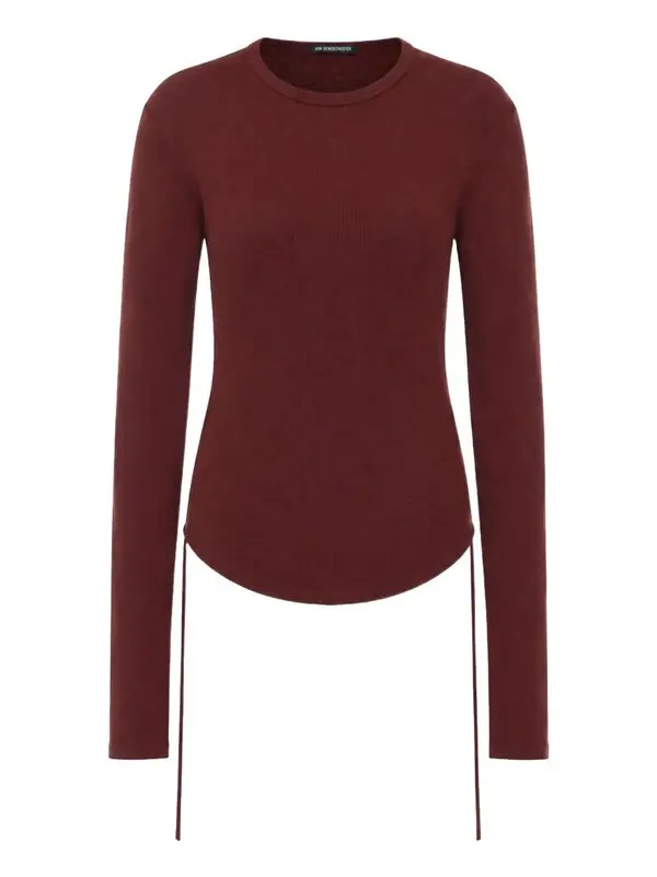 ANN DEMEULEMEESTER Dot Wrinkled Cropped Long Sleeves Top - No
