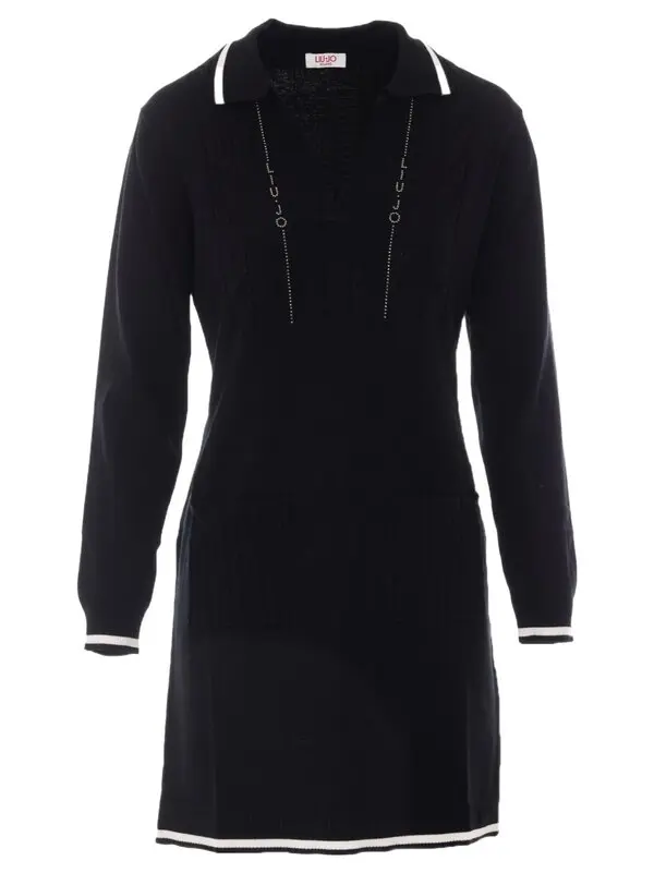 Liu Jo Striped Knit Dress - Black