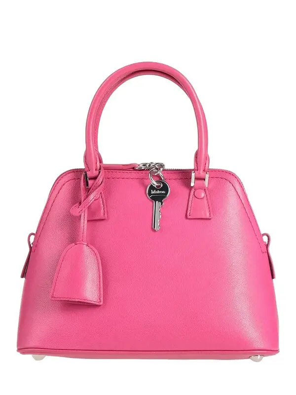 MAISON MARGIELA Medium Plain Leather Bowling Bag - Pink