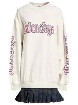 Balenciaga Long-sleeved T-shirt Dress - White