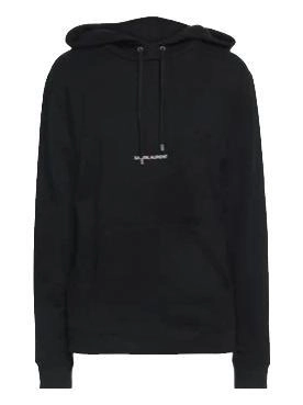 Saint Laurent Drawstring Hooded Sweatshirt - Black