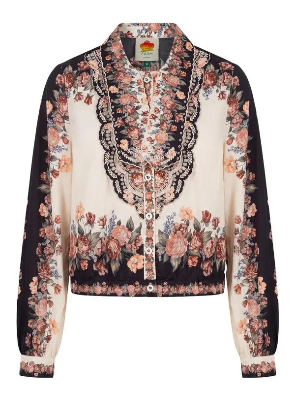 Farm Rio Floral Print Button-up Top - Multicolor
