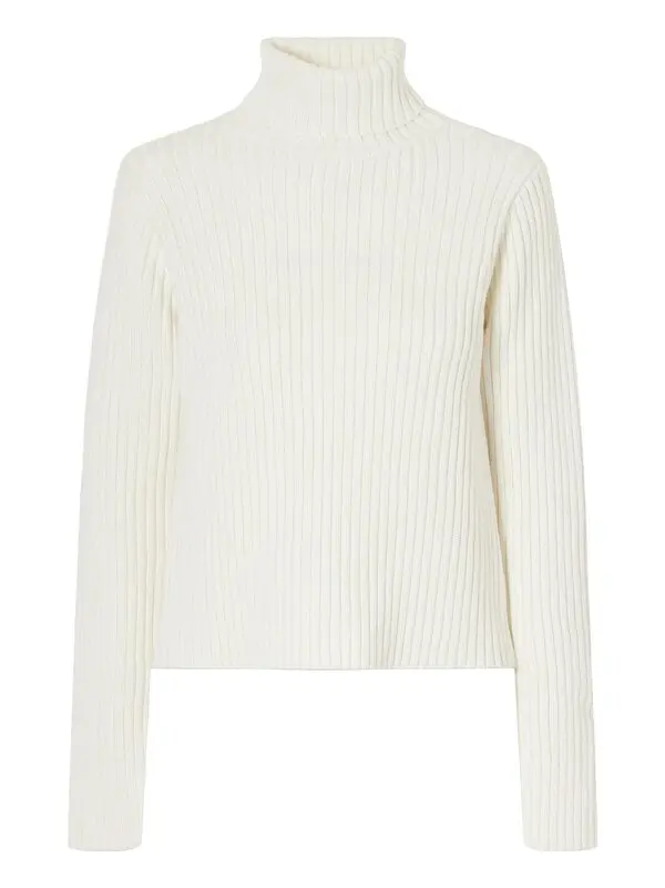 Still Here Miller Ribbed Cotton Turtleneck Sweater - Neutrals