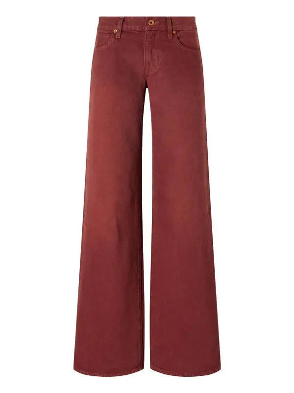 SLVRLAKE Lexi Low-rise Wide-leg Jeans - Red