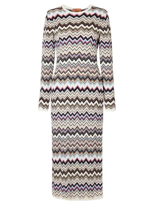 Missoni Striped Crochet-knit Midi Dress - Multi