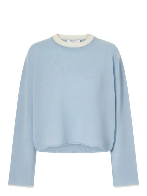LA LIGNE Dominick Cashmere And Silk-blend Sweater - Blue