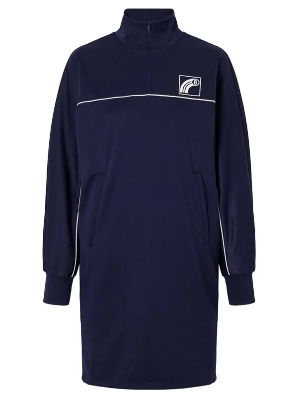 MAISON MARGIELA Embroidered Jersey Mini Dress - Navy