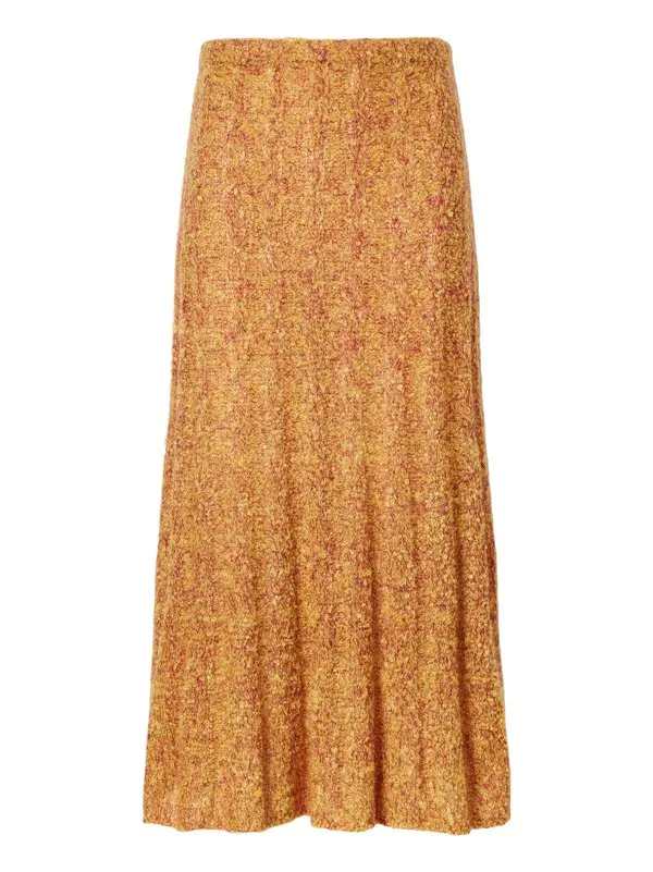 Proenza Schouler Joelle Cable-knit Mohair-blend Maxi Skirt - Mustard