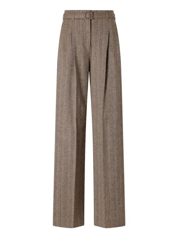 Ralph Lauren Wool And Cotton-blend Wide-leg Pants - Brown