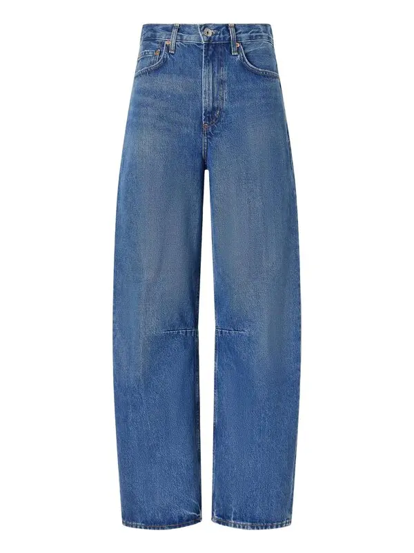 Citizens Of Humanity Miro Long Regenerative Cotton Barrel-leg Jeans - Mid Denim
