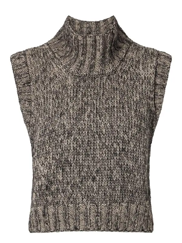 Khaite Fawn Cashmere, Mohair And Silk-blend Mélange Sweater Vest - Black