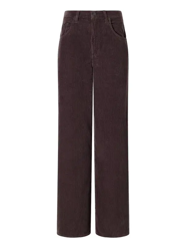 AGOLDE Low Curve Cotton-corduroy Mid-rise Wide-leg Pants - Brown