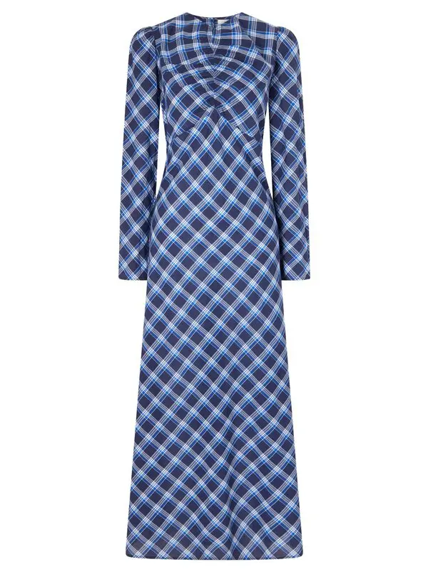 DÔEN Begonia Printed Organic Cotton Maxi Dress - Blue