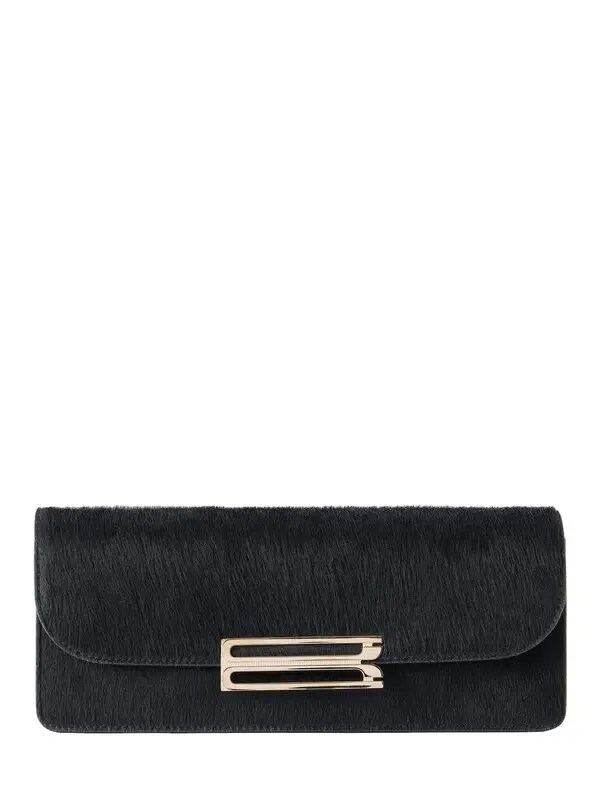 Victoria Beckham Dorian East-west Calf Hair Clutch - Black