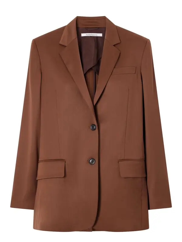 Another Tomorrow Wool Blazer - Brown