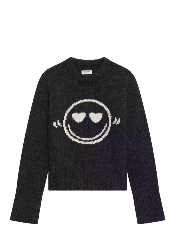 Zadig&Voltaire Intarsia-knit Merino-wool Sweater - Grey