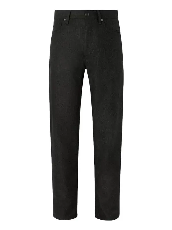 Zegna Dark Wool And Cashmere Roccia Pants - Grey