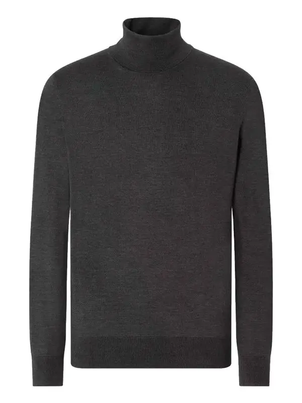 Zegna Dark Mélange Cashseta Turtleneck Sweater - Grey