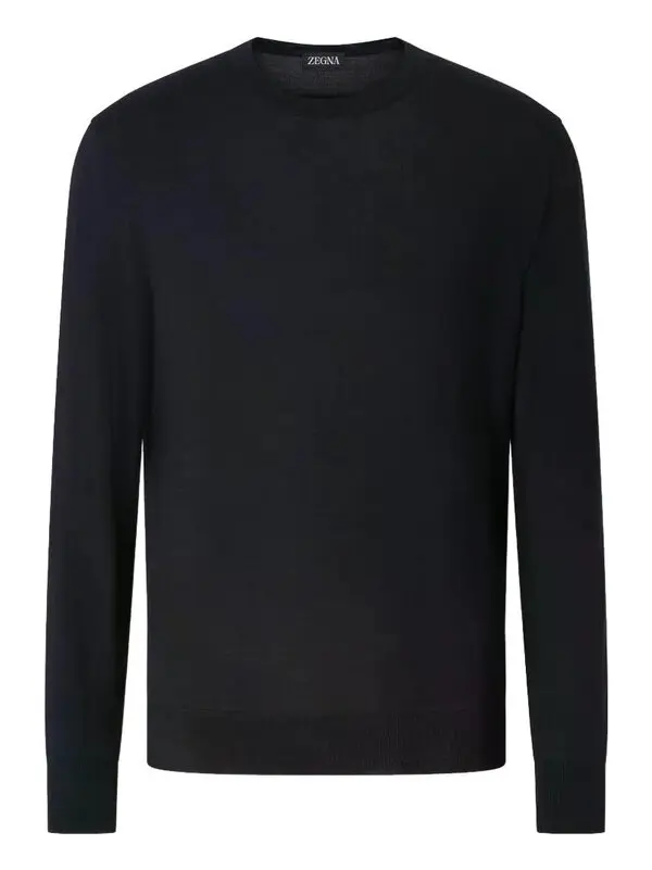 Zegna Navy Trofeo 15milmil15 Wool Crewneck Sweater - Blue