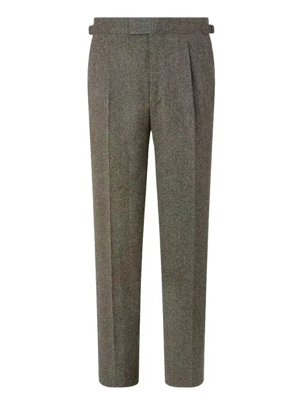 Zegna Light Taupe Wool And Cashmere Pants - Grey