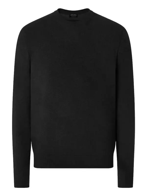 Zegna Oasi Cashmere Crew-neck Sweater - Black