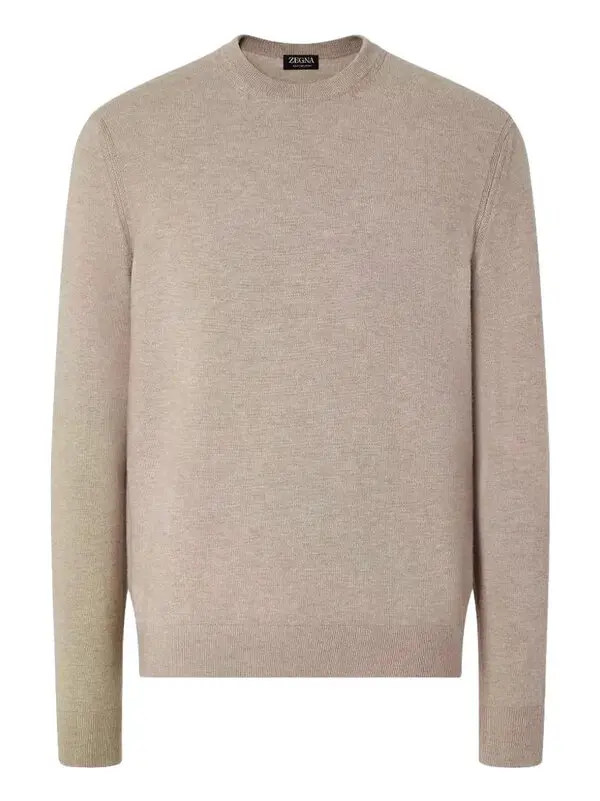 Zegna Light Taupe Oasi Cashmere Crewneck - Neutrals