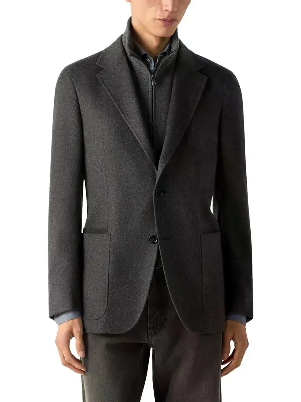 Zegna Dark Mélange Oasi Cashmere Jacket - Grey