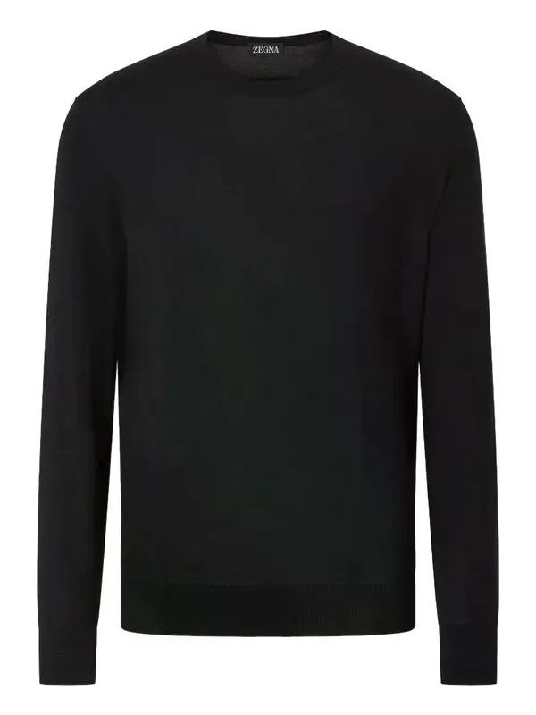 Zegna Trofeo 15milmil15 Wool Crewneck Sweater - Black