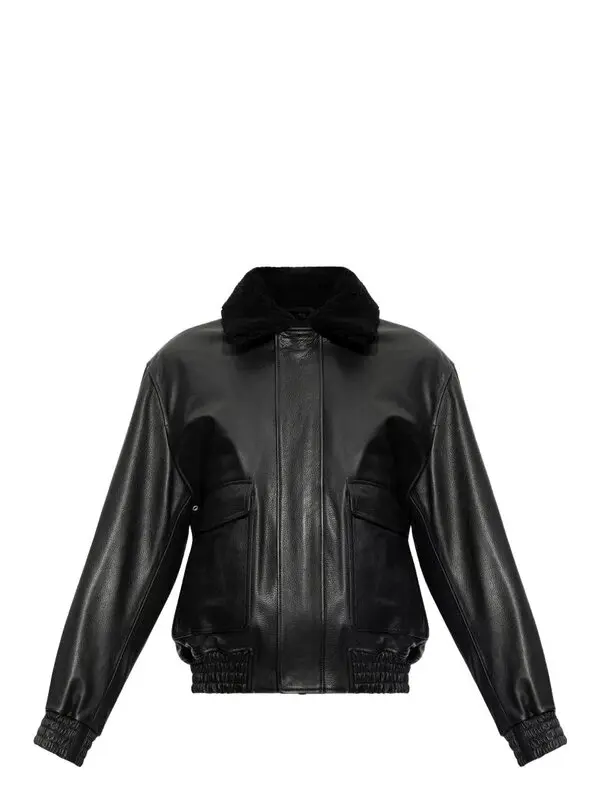 ARMA Bari Faux-fur-collar Leather Jacket - Black