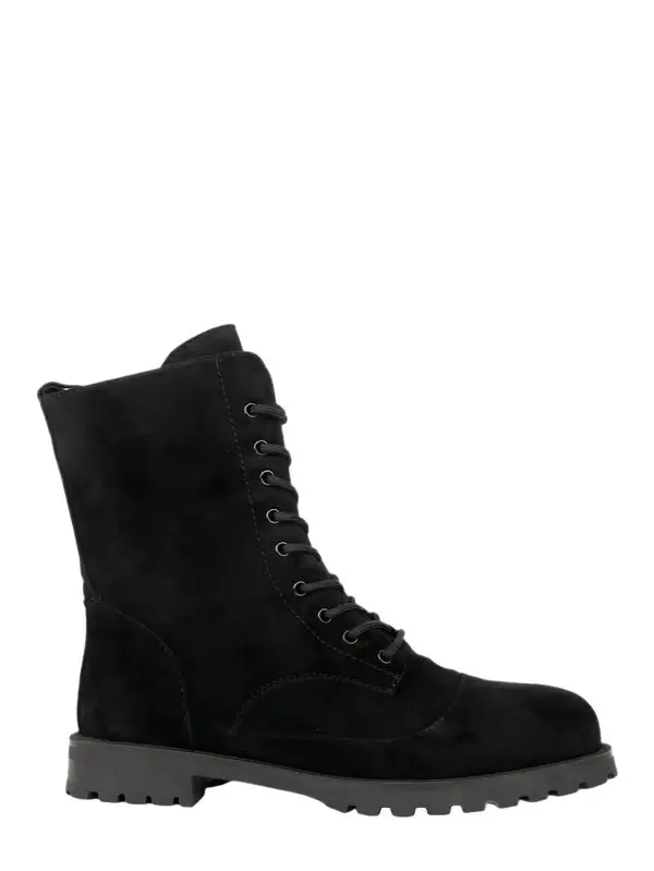 LINDA BAUMANN Lace-up Suede Boots - Black