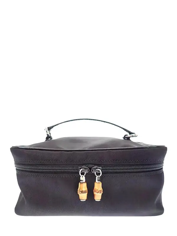 Gucci 20th Century Nylon Bamboo Vanity Bag - Black
