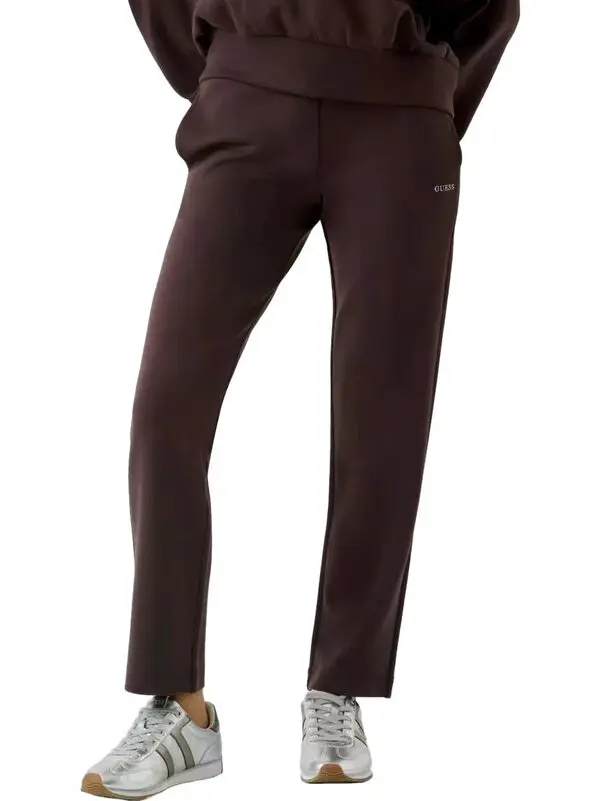 Guess Logo-print Straight-leg Track Pants - Brown
