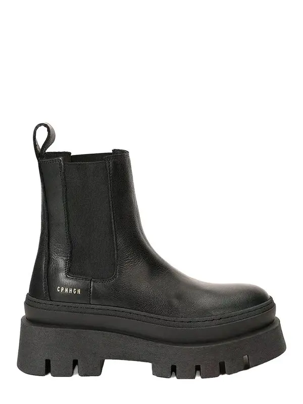 COPENHAGEN  Lug-sole Flat Shoes - Black